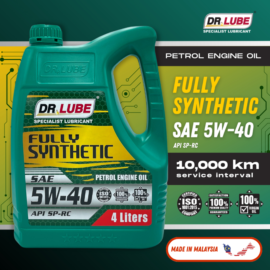 Dr Lube Fully Synthetic Petrol Engine Oil SAE 5W-40 API SP-RC | Shopee ...