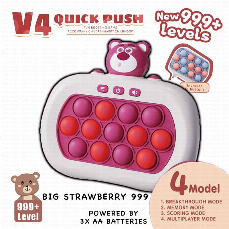 999 Level Quick Push Game Console Pop It Whack-A-Mole Electronic Toy ...