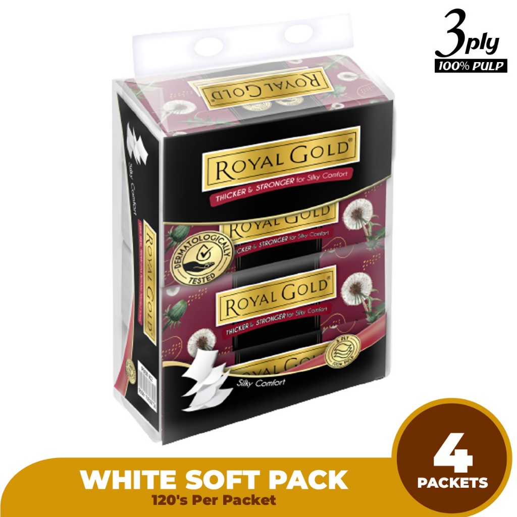 SKM Royal Gold Luxurious White Soft Pack 3PLY (120's x 4 Packets) L207 ...