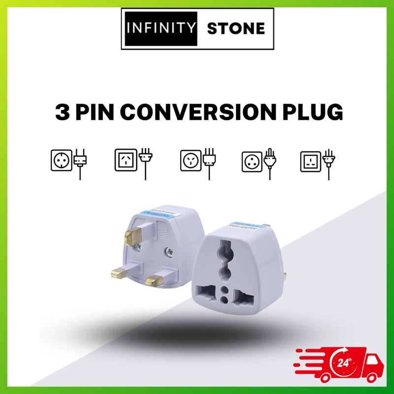 3 Pin/2 Pin Conversion Plug Universal Adapter British Socket Adapter ...
