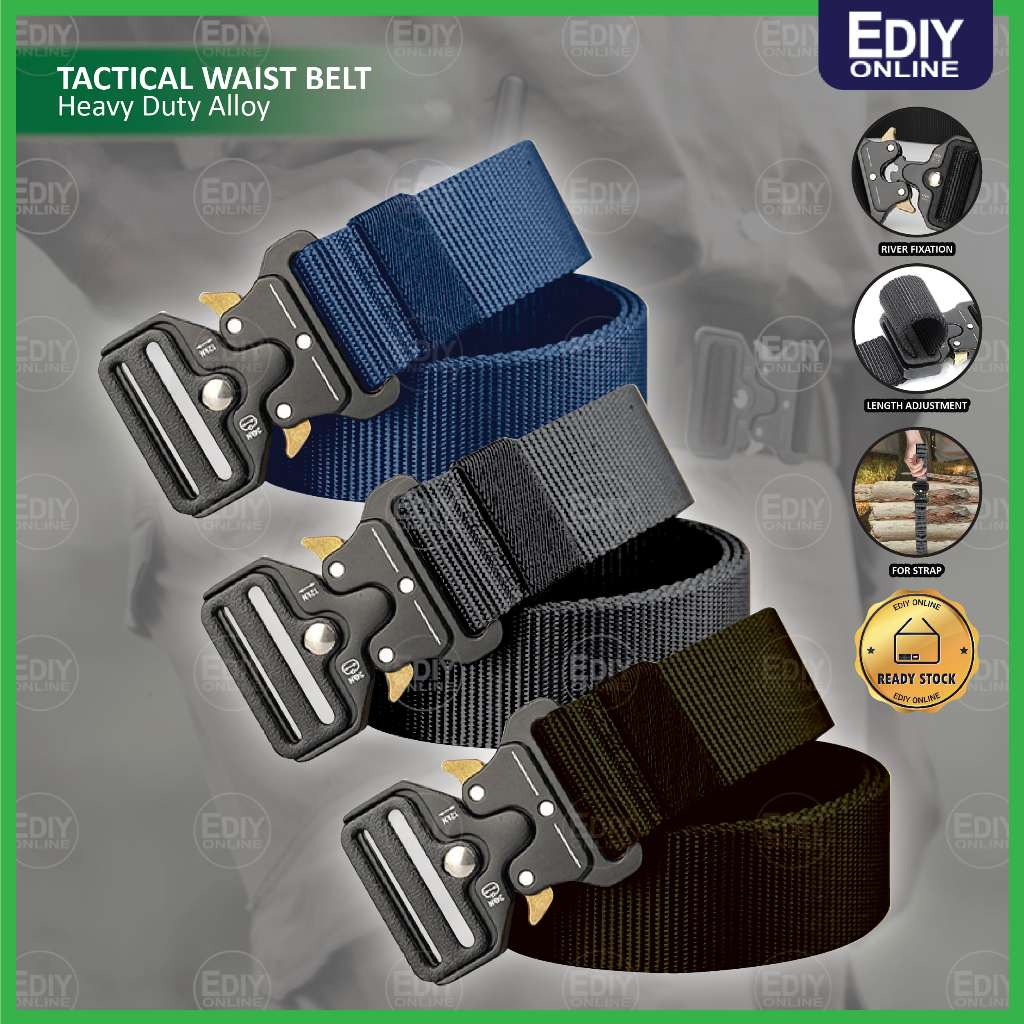 Unisex Heavy Duty Tactical Waist Belt Alloy Buckle Men Woman Tali ...