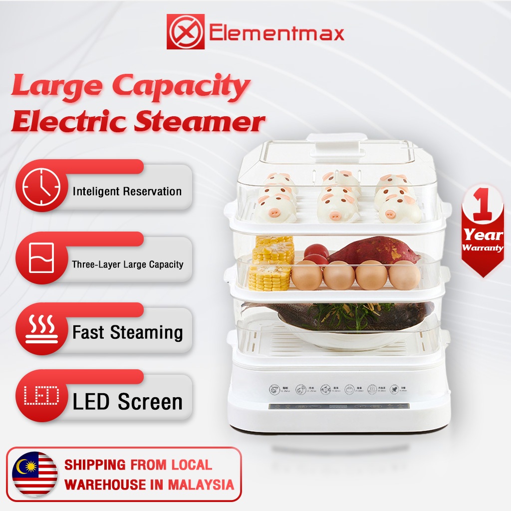 32L Three Layer Egg Boiler Food Steamer Machine With Timing Function ...