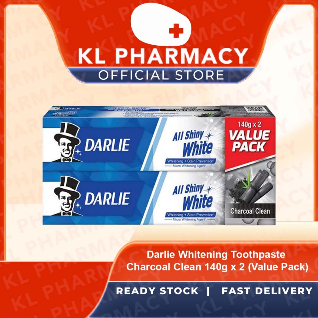 Darlie Whitening Toothpaste Charcoal Clean 140g x 2 (Value Pack)/140g ...