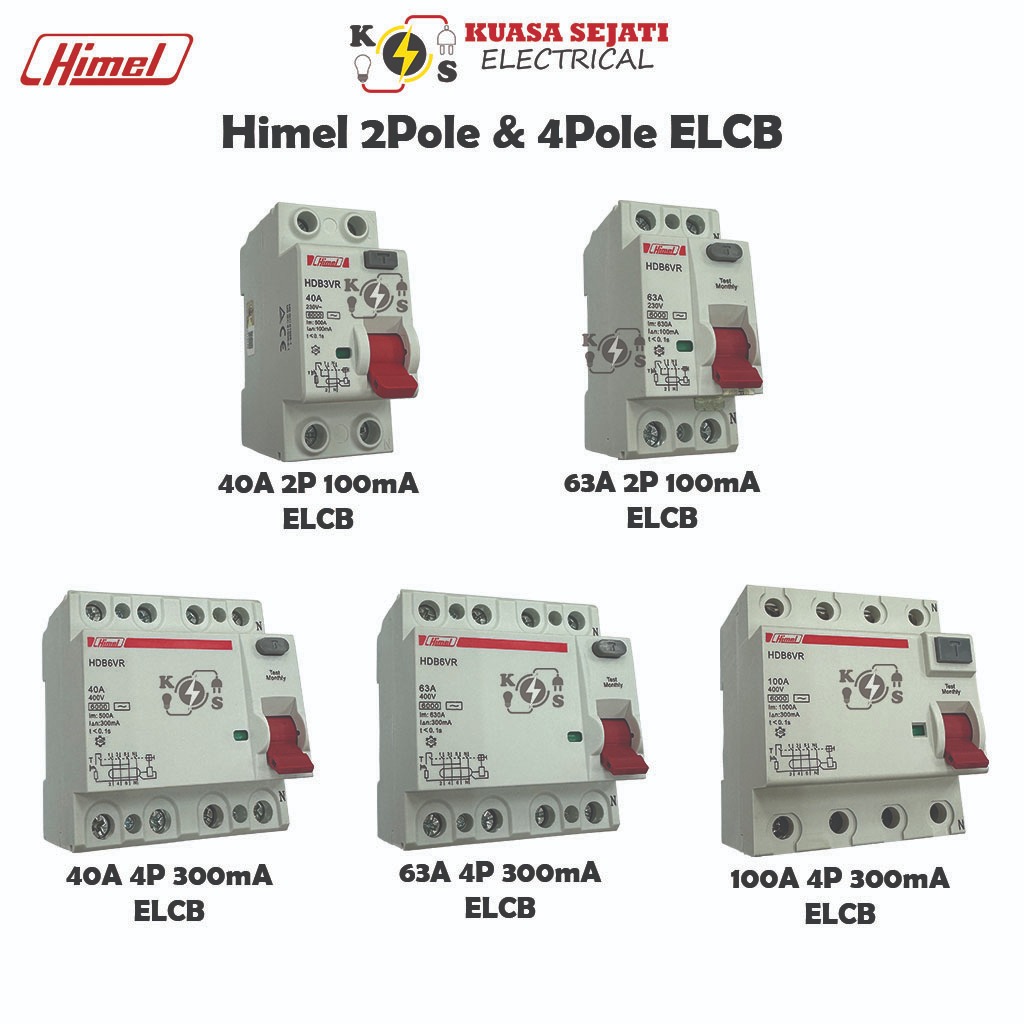 Himel ELCB 2P/4P 40A/63A/100A HDB6VR [100mA/300mA] | Shopee Malaysia