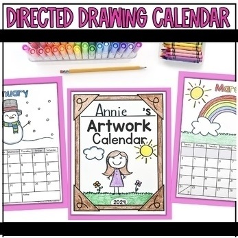 517 (PDF) Directed Drawing Calendar 2024 Kids activity worksheet | Shopee Malaysia