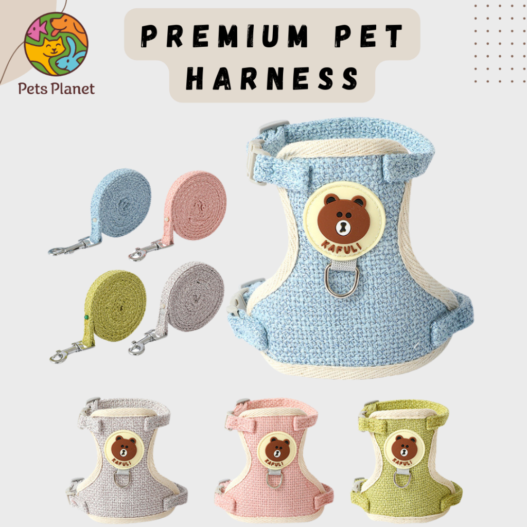 Cute Pet Harness | Tali Kucing Berjalan | Lead Cat Dog Rope Adjustable ...