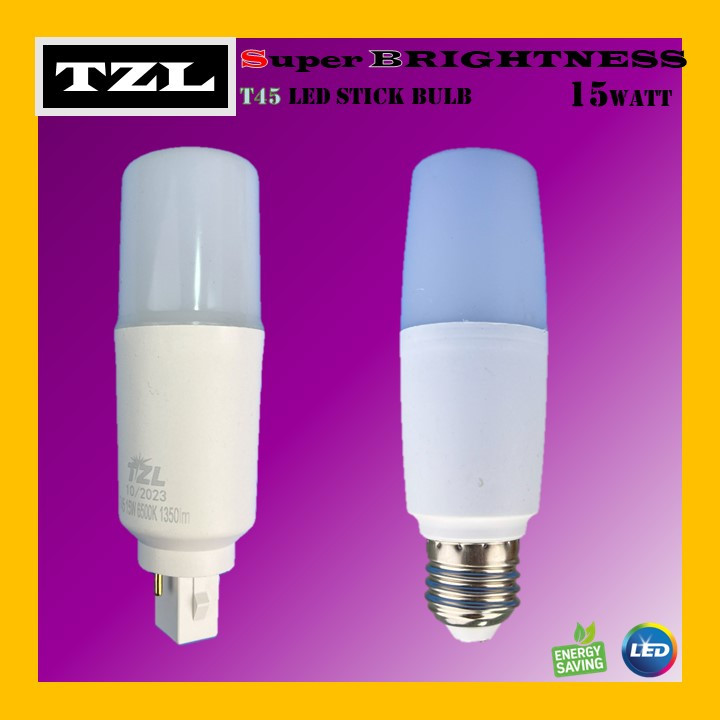 TZL 15W LED Stick Bulb (PLC/E27 Lamp Holder) (Warm White/ White ...