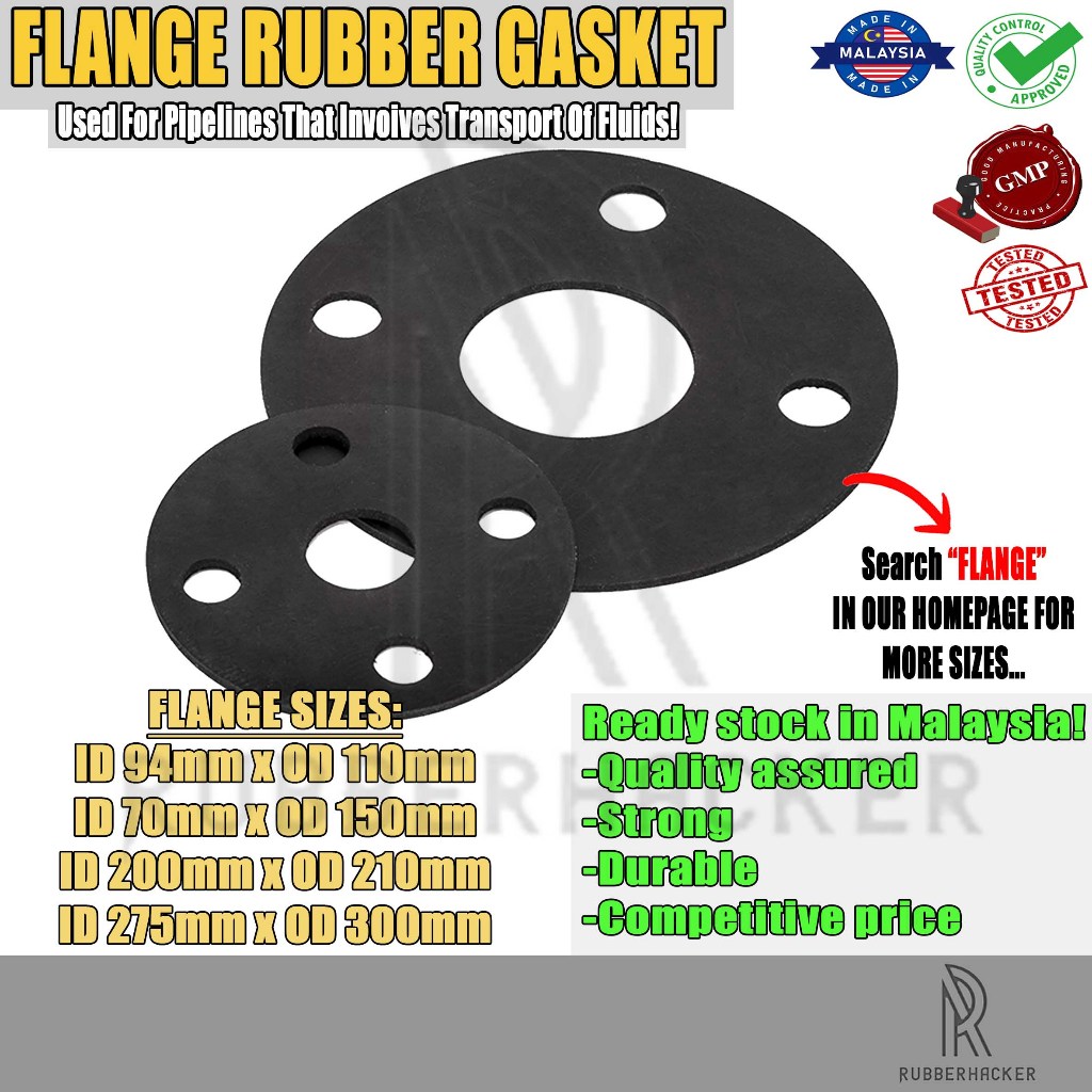 5mm Neoprene CR and EPDM Flange Rubber Gasket Various Sizes Group 1 ...