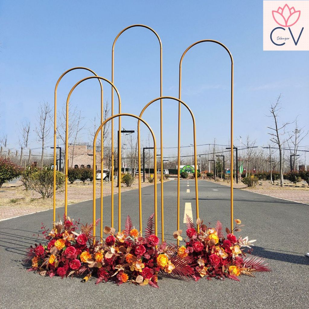 6 Pcs Round Wedding Arch Wedding Arch Backdrop Ring Pelamin Photobooth ...