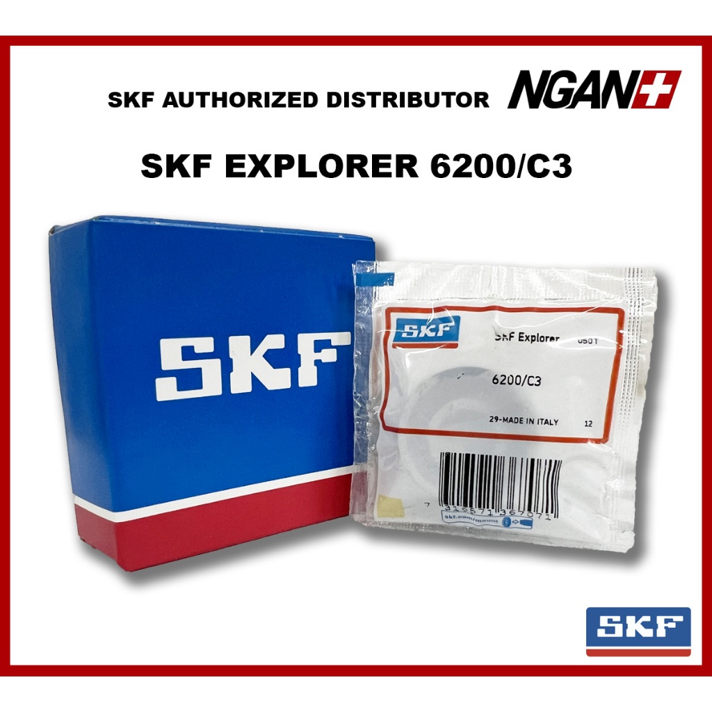 SKF EXPLORER 6200 C3, 2Z/C3 Deep Groove Ball Bearing (10MM X 30MM X 9MM ...