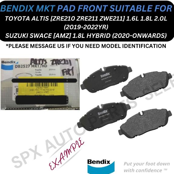 BENDIX DISC BRAKE PAD FRONT FOR TOYOTA ALTIS [ZRE210, ZRE211, ZWE211] 1 ...