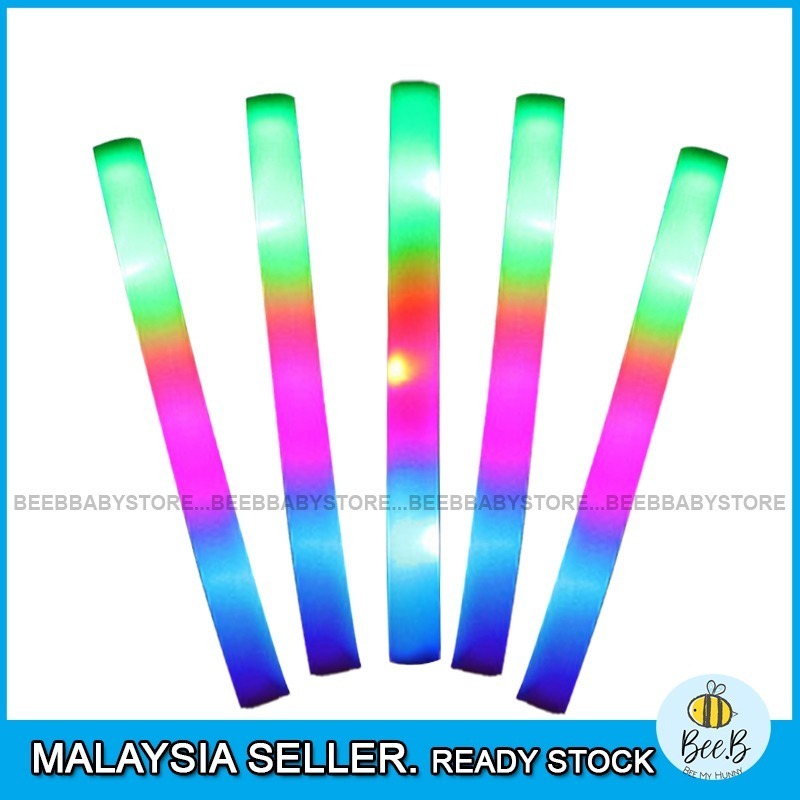 Colorful Fluorescent Sticks LED Luminous Flashing Foam Stick Concert ...