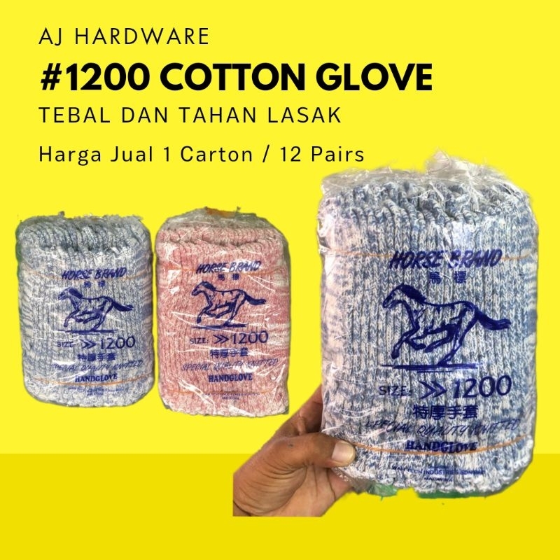 Sarung Tangan Cap Kuda Horse Brand Glove Cotton 12 pairs | Shopee Malaysia