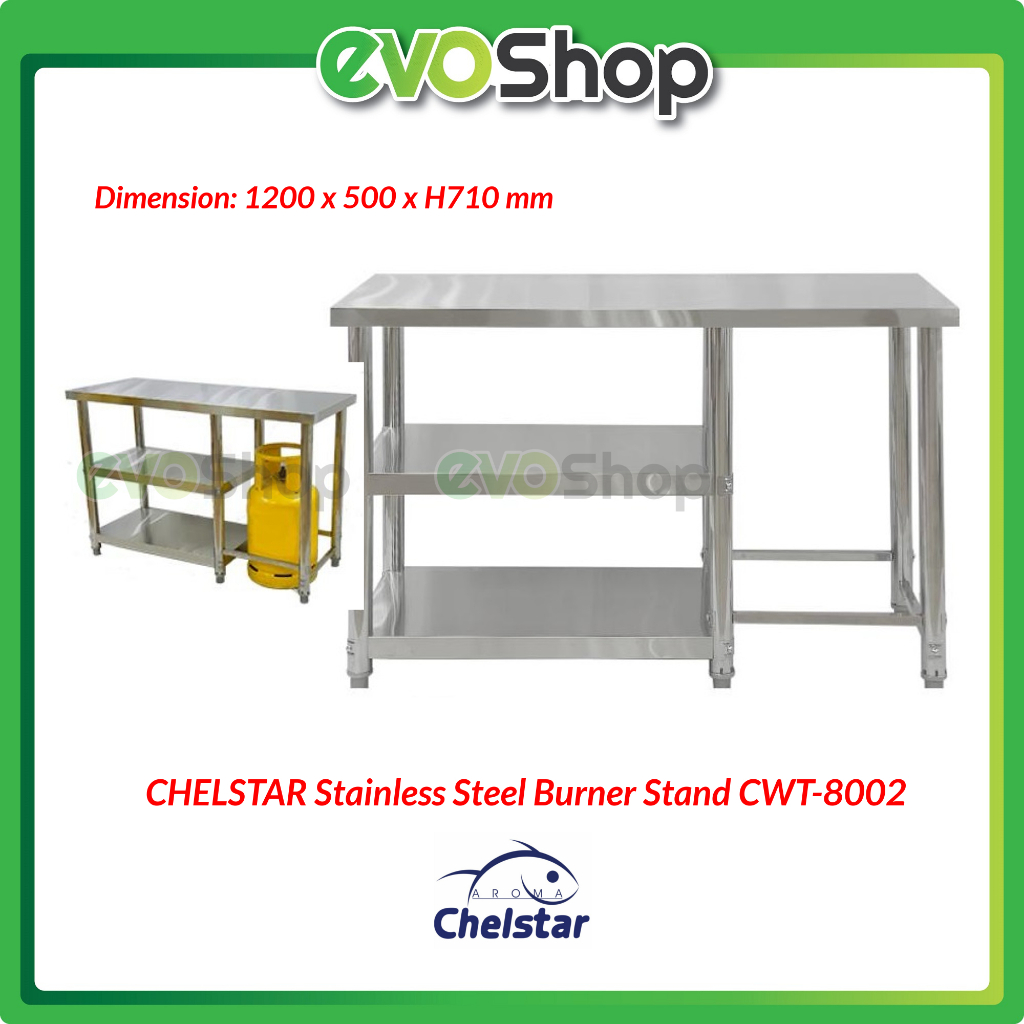 (TABLE ONLY) CHELSTAR Stainless Steel Burner Stand / Table CWT-8002 ...