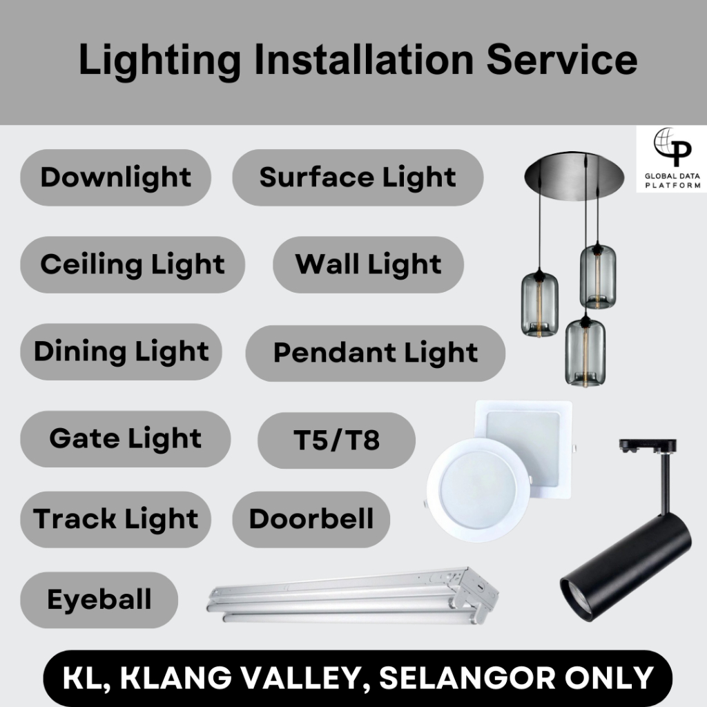 Lighting Installation Service (Downlight, Pendant Light, Surface Light ...