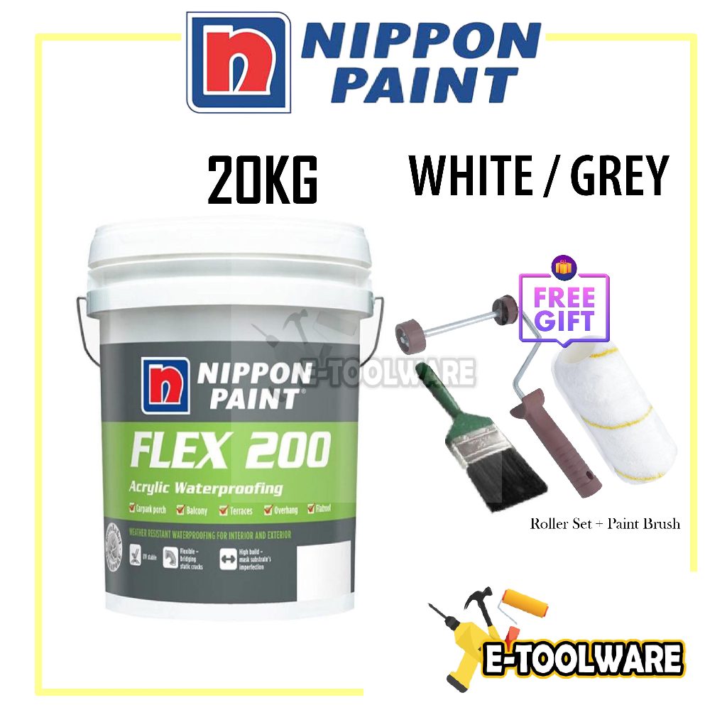 20KG NIPPON Paint FLEX 200 Acrylic Waterproofing (Low Sheen) | Shopee Malaysia