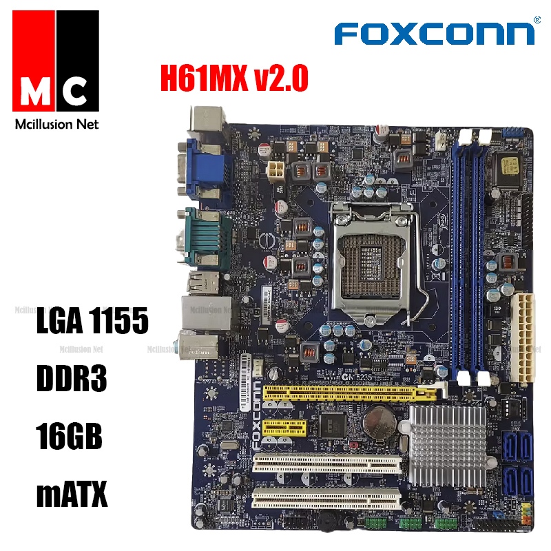 Foxconn H61MX v2.0 Intel H61 LGA1155 m-ATX DDR3 Motherboard | Shopee ...