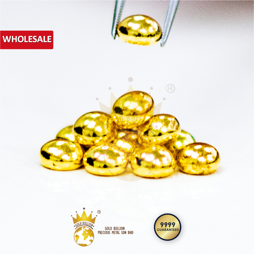 Pure Gold 999.9 Solid Gold Bean 小金豆 0.5g/1g/2g/3g (High Polish) (Free ...