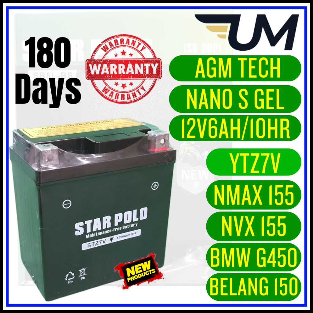 YTZ7 YTZ7V GEL BATTERY RS150 V1-V3 VARIO NMAX155 NVX155 YTZ7S-BS YTZ7S ...