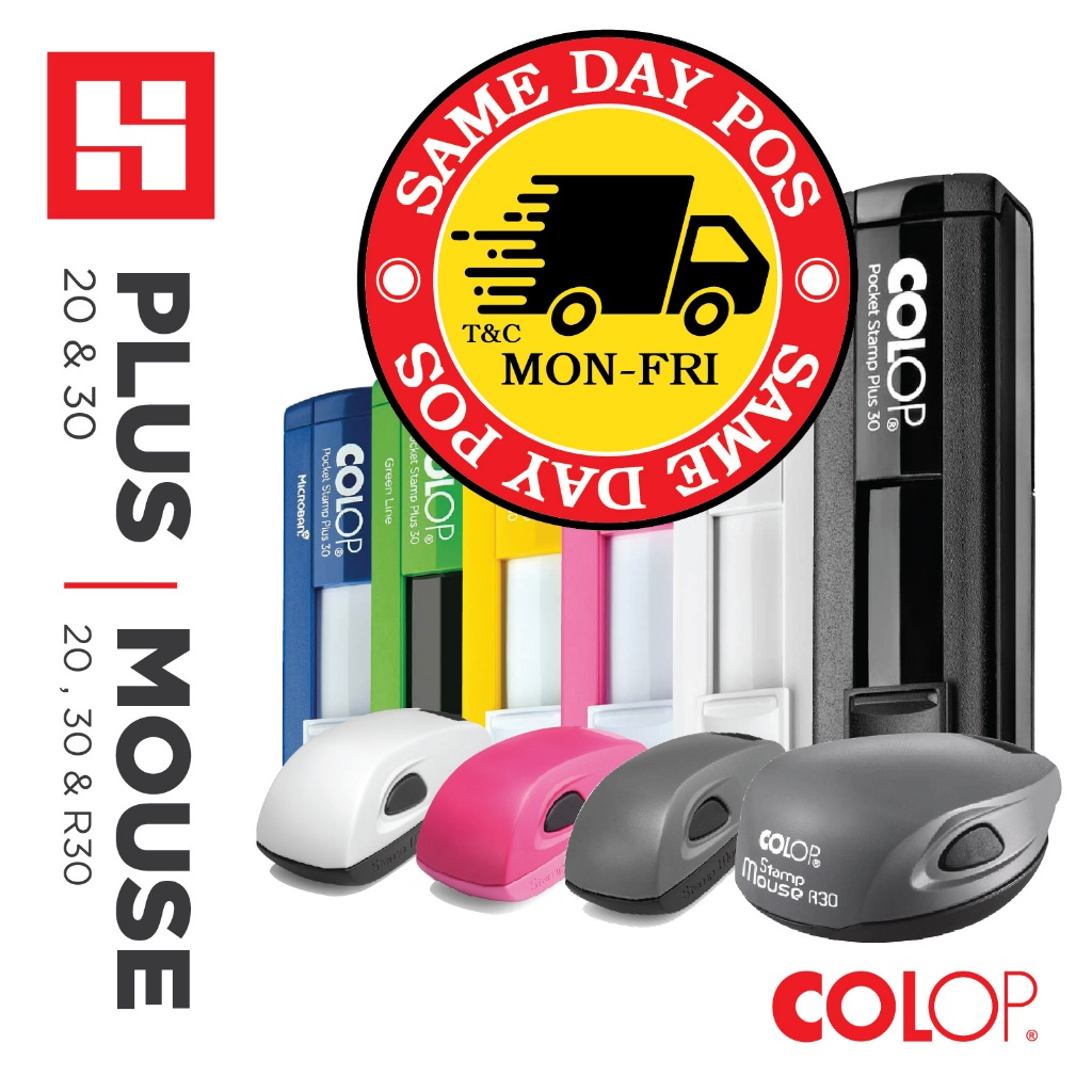 SAME DAY POS * Rubber Stamp * COLOP Self Inking Pocket Rubber Stamp Plus 20 | Plus 30 | Shopee ...