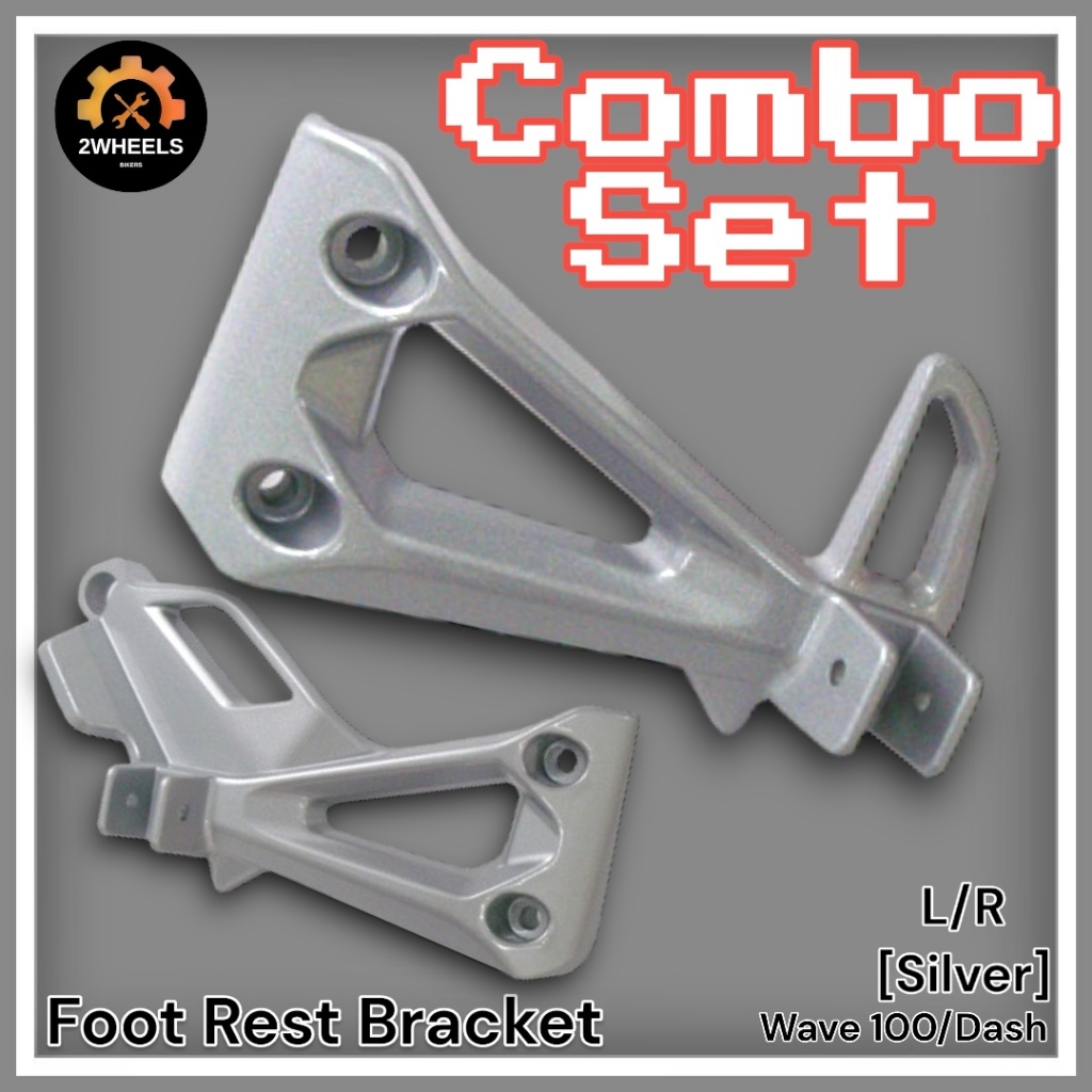 HONDA WAVE 110 / DASH FOOT REST BRACKET ( SILVER COMBO SET ) | Shopee ...