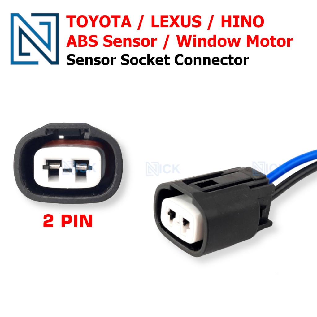 2 Pin Female ABS Sensor / Window Motor Socket Connector for TOYOTA ...