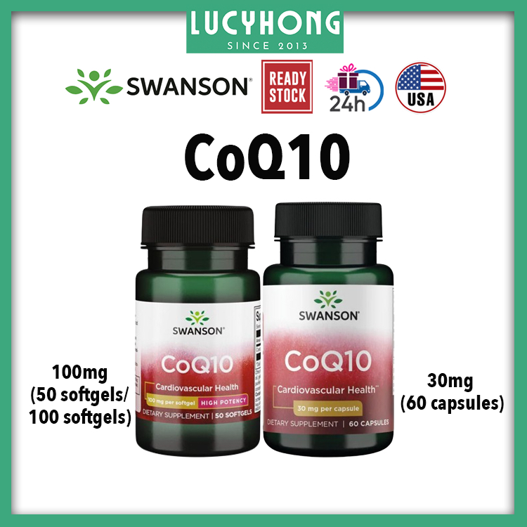 Swanson CoQ10 30mg/100mg, Softgels/Capsules Coenzyme Q10 support heart ...