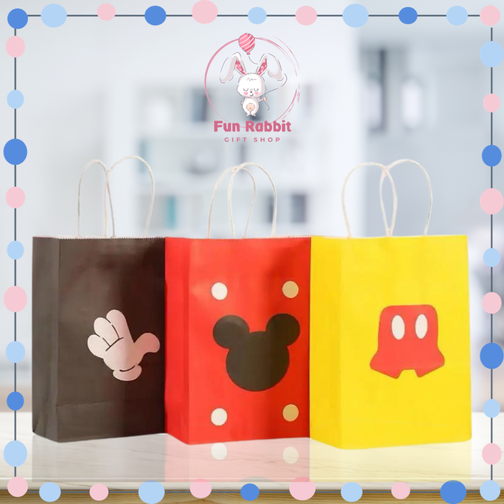 Gift Packaging Mickey Birthday Party Kraft Paper Bags Cartoon ...