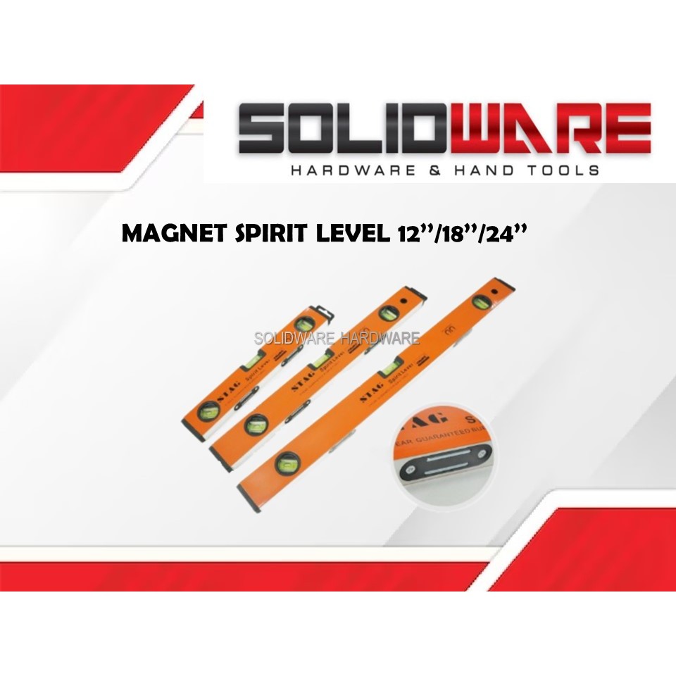 Magnetic Spirit Level Water Level Ruler Measuring Tools 12’’/18’’/24 ...