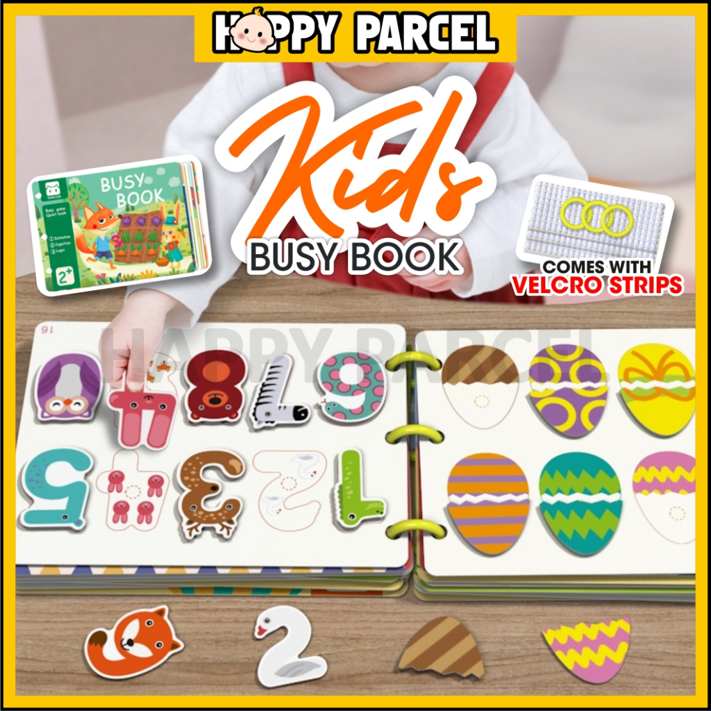 (Velcro Strips) Kid Busy Book Kid Puzzle Book for Kids Quiet Book for ...