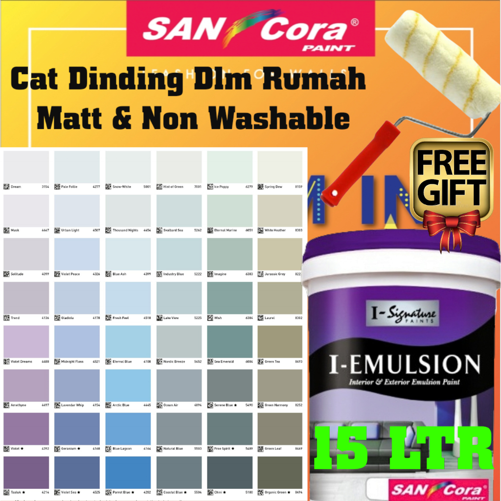 15 LITER SANCORA I EMULSION INTERIOR & EXTERIOR WALL PAINT CAT DINDING ...