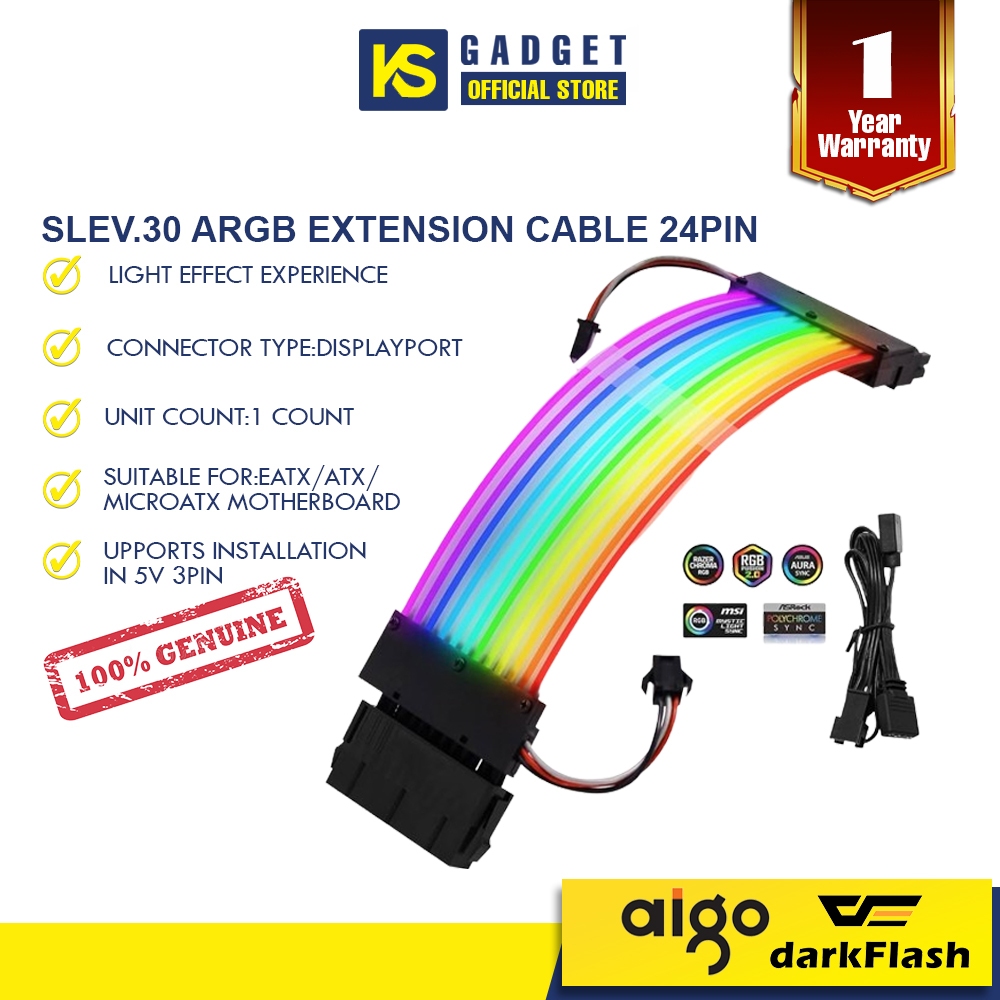 AIGO Slev.30 aRGB Extension Cable 24pin aRGB Daisy Chain Connection ...