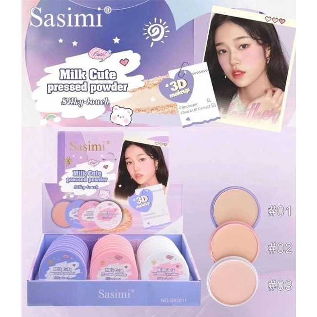 1Box 24pcs Sasimi Milk Cute Pressed Matte Face Compact Puff Powder ...