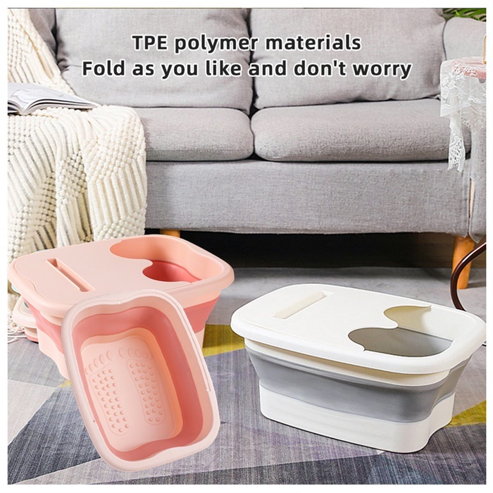 [Foldable Foot Massage Bucket ] Collapsible Bath SPA Footbath Relax ...