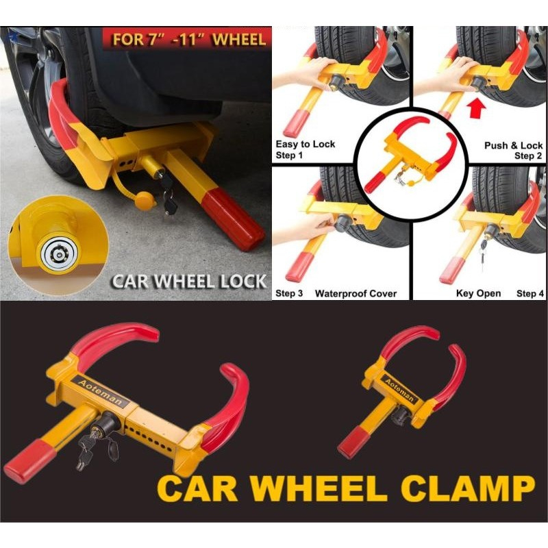 Car Wheel Lock Motor Clamp Anti-theft Tyre Clamp Tire Security ...