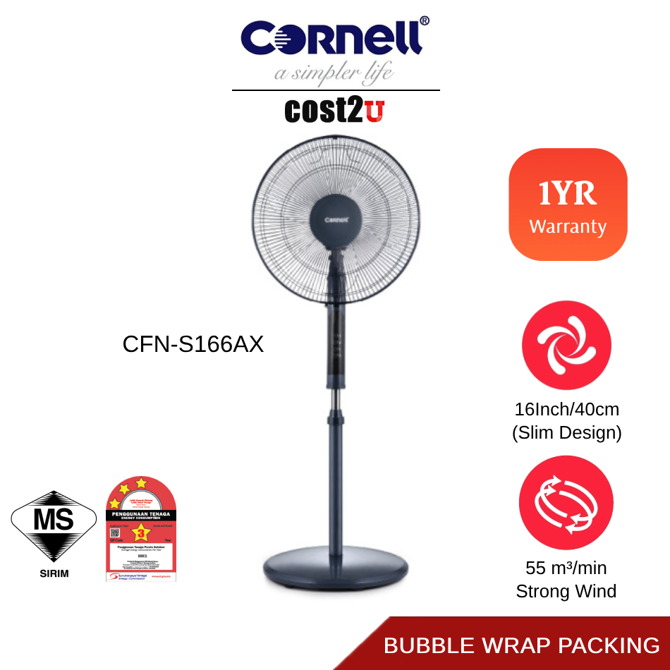 Buatan Malaysia Ultra Strong Wind 16” Slim Stand Fan | CFN-S166AX (3 ...