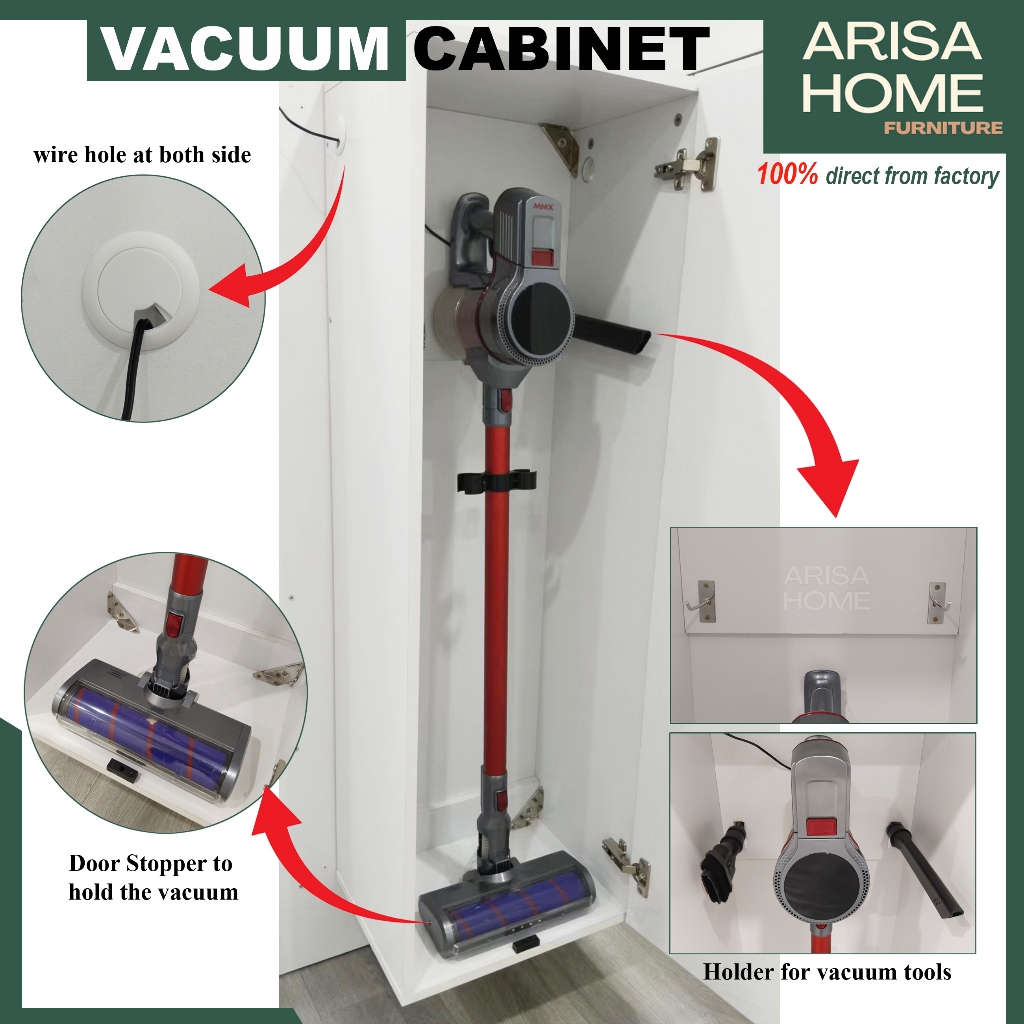 ArisaHome Vacuum Cleaner Cabinet Holder Rack / Storage Cabinet / Pantry ...