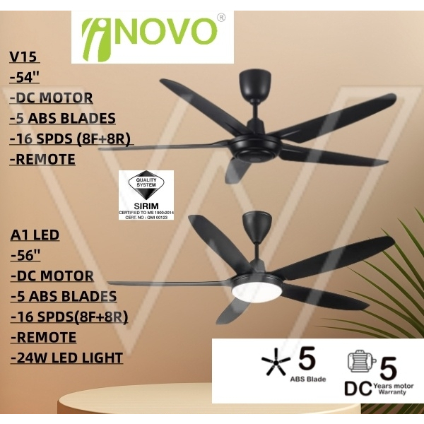 Regair Inovo V15/ A1 LED DC MOTOR CEILING FAN REMOTE CONTROL - 8 SPEEDS ...