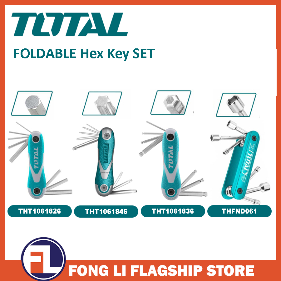 TOTAL Foldable Hex Key Set / Allen Key / THT1061826 / THT1061836 ...