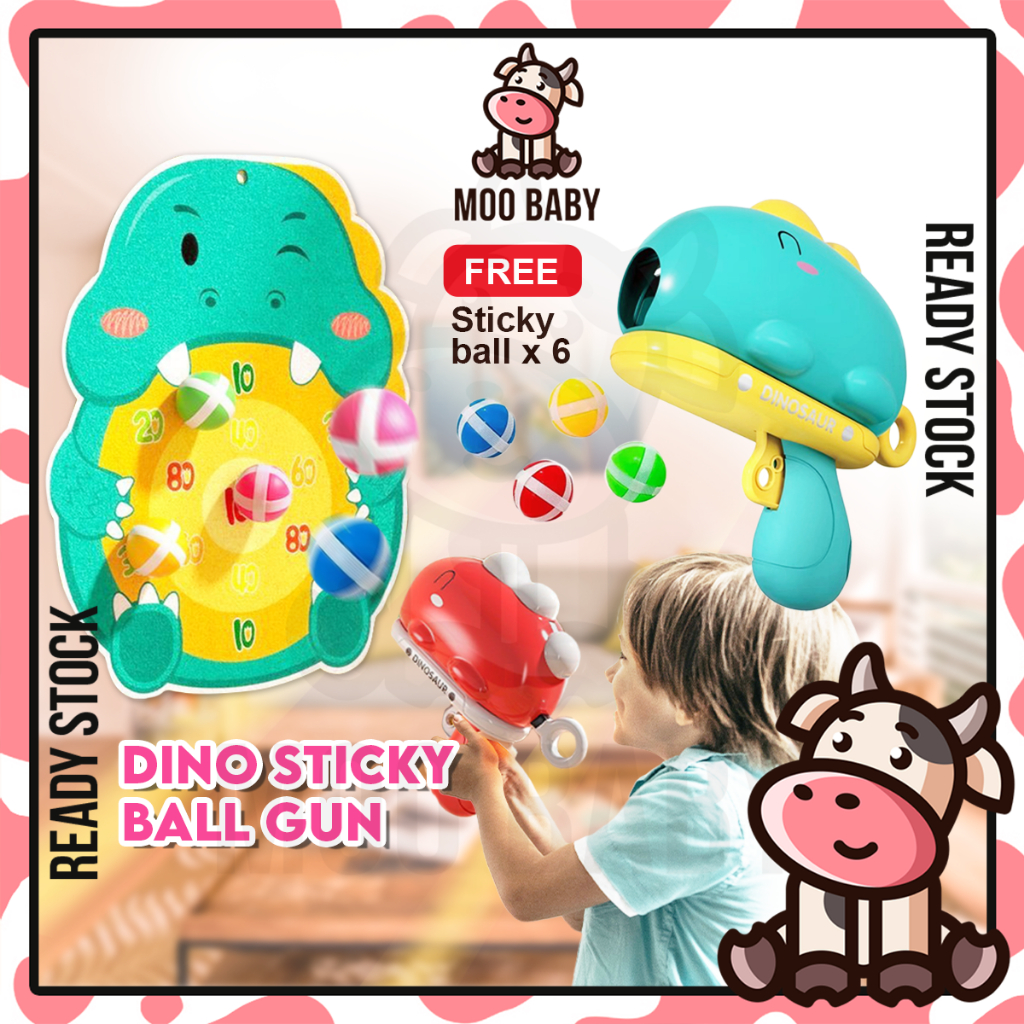 Moo Baby Toy Dinosaur Sticky Ball Gun Sticky Ball Dart Educational Toys ...