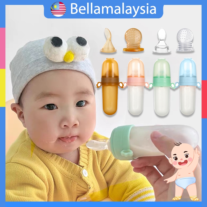Bella 2 IN 1 Baby Food Squeeze Feeder With Spoon Silicone Fruit ...