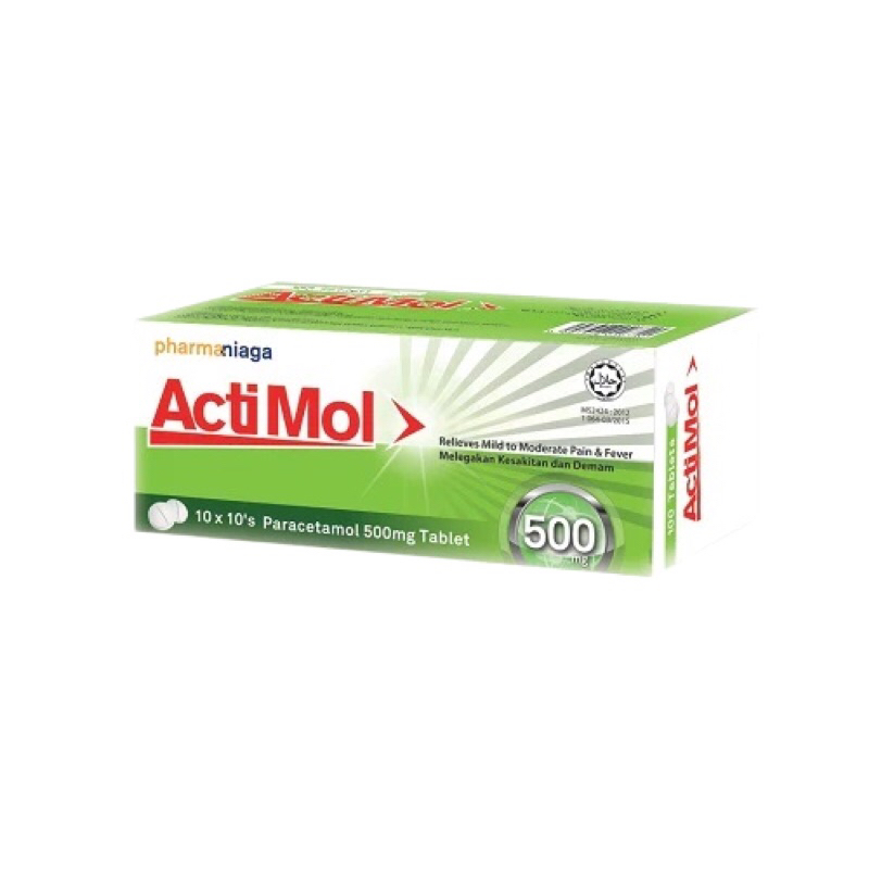 Pharmaniaga Actimol Paracetamol 500mg (10 x 10’s)(EXP: 12/2025 ...