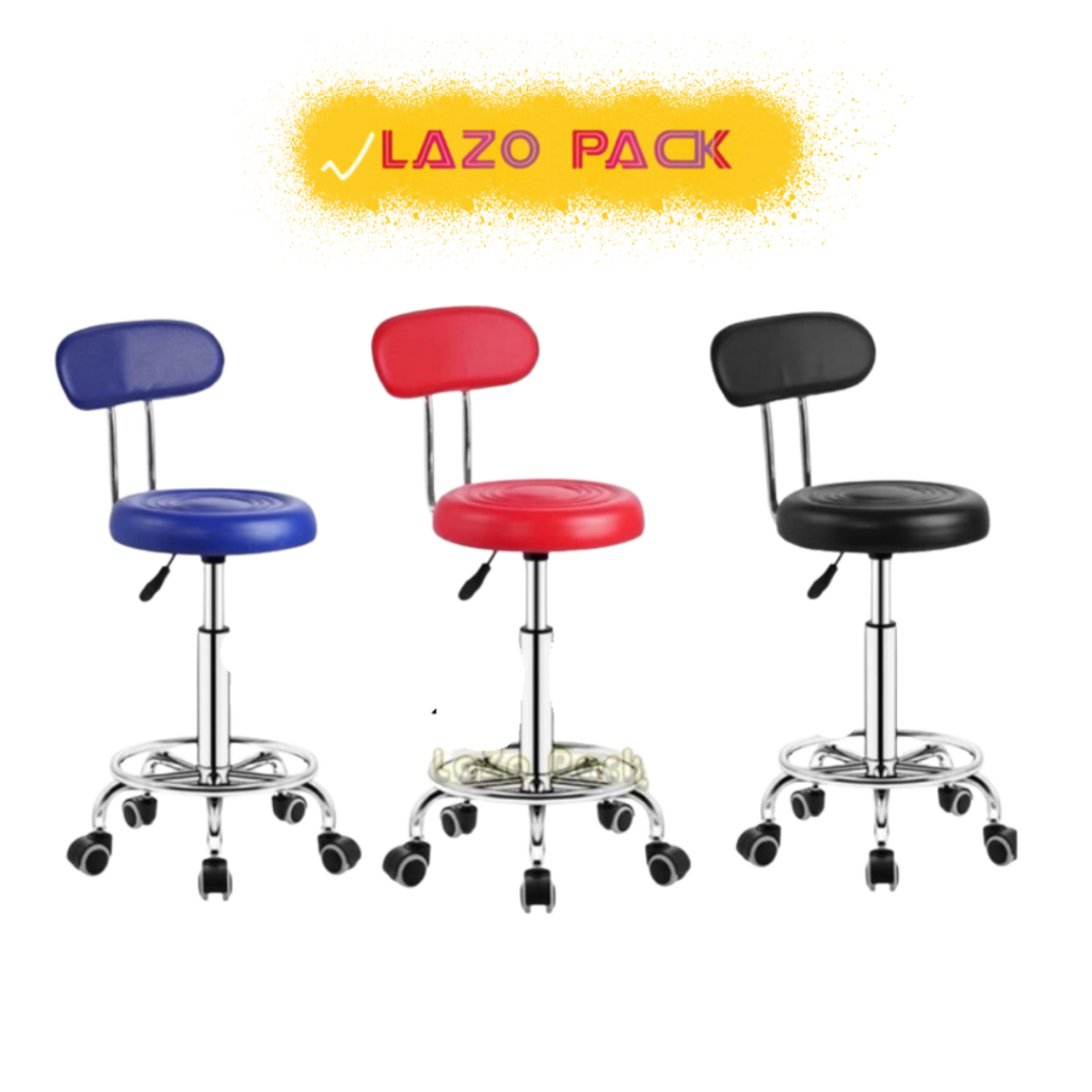Stool Chair With Backrest Round Height Adjustable Swivel Salon Barber ...