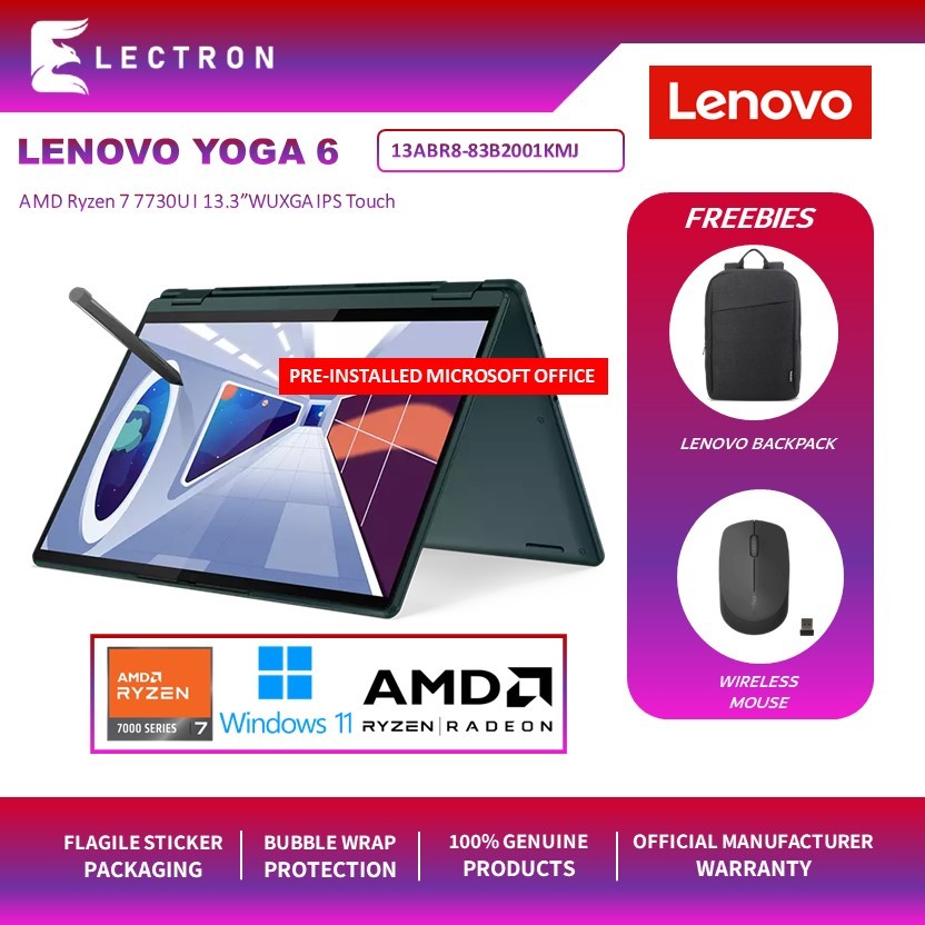 Lenovo Yoga 6 13ABR8 83B2001KMJ 13.3'' WUXGA Touch 2-In-1 Laptop Teal ...