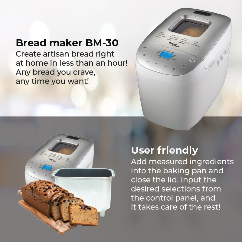 Russell Taylors Bread Maker Big Capacity XL Size Dual Blade 3.5LB BM-30 ...