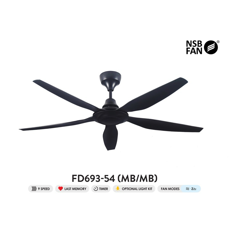 NSB FAN FD952 /Xtreme MAX Powerful DC 54” / 42” CEILING FAN TURBO 5 ...