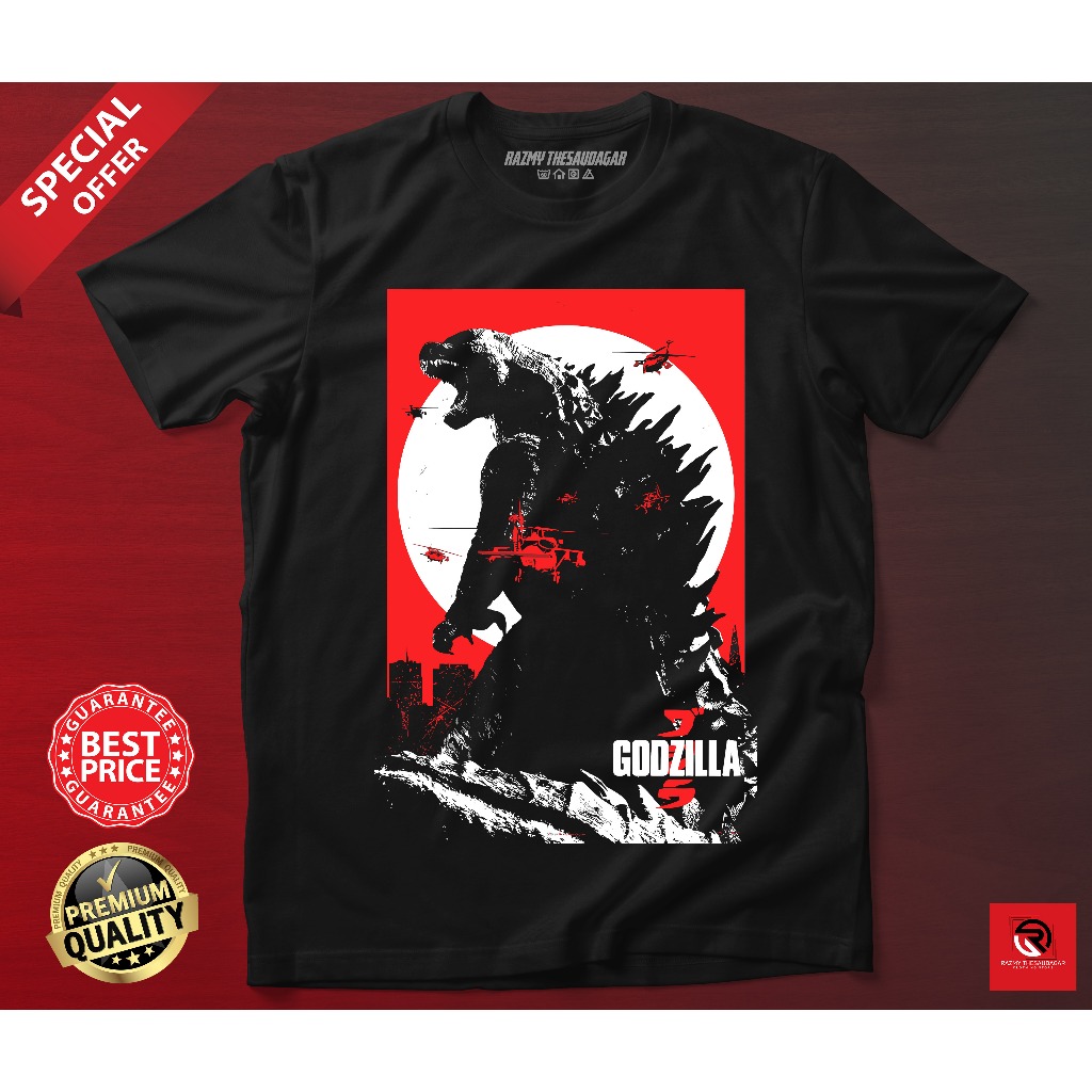 BAJU ANIME GODZILLA T-SHIRT LENGAN PENDEK ROUNDNECK COTTON | Shopee ...