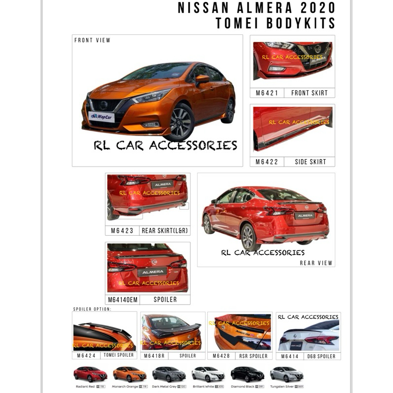 Nissan Almera 2020 - 2024 tomei GT bodykit body kit front side rear ...