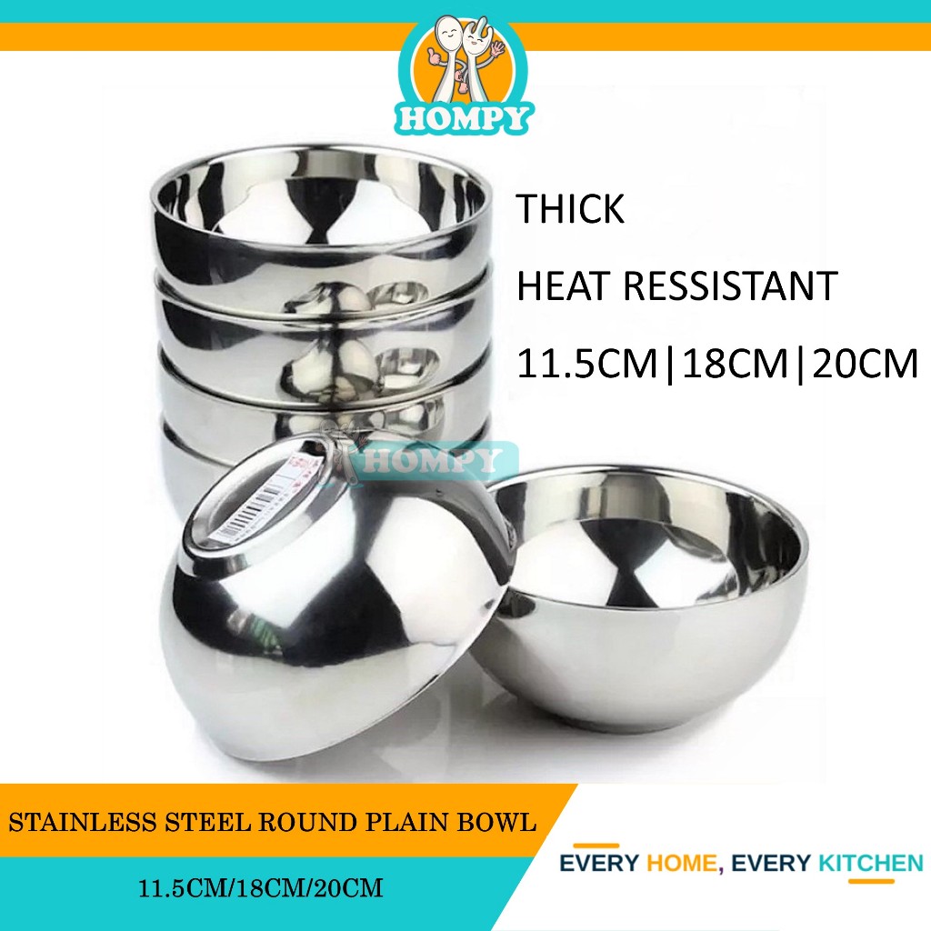 Stainless Steel Soup Bowl Mixing Food Dining Bowl Mangkuk Makan Besi 11 ...