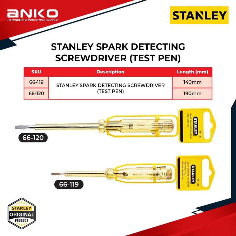 Stanley Test Pen Spark Detecting Screwdriver Shopee Malaysia